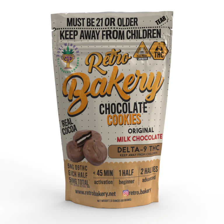 Retro Bakery 50MG THC CHOCOLATE COVERED COOKIES - 5 PACK – On Point